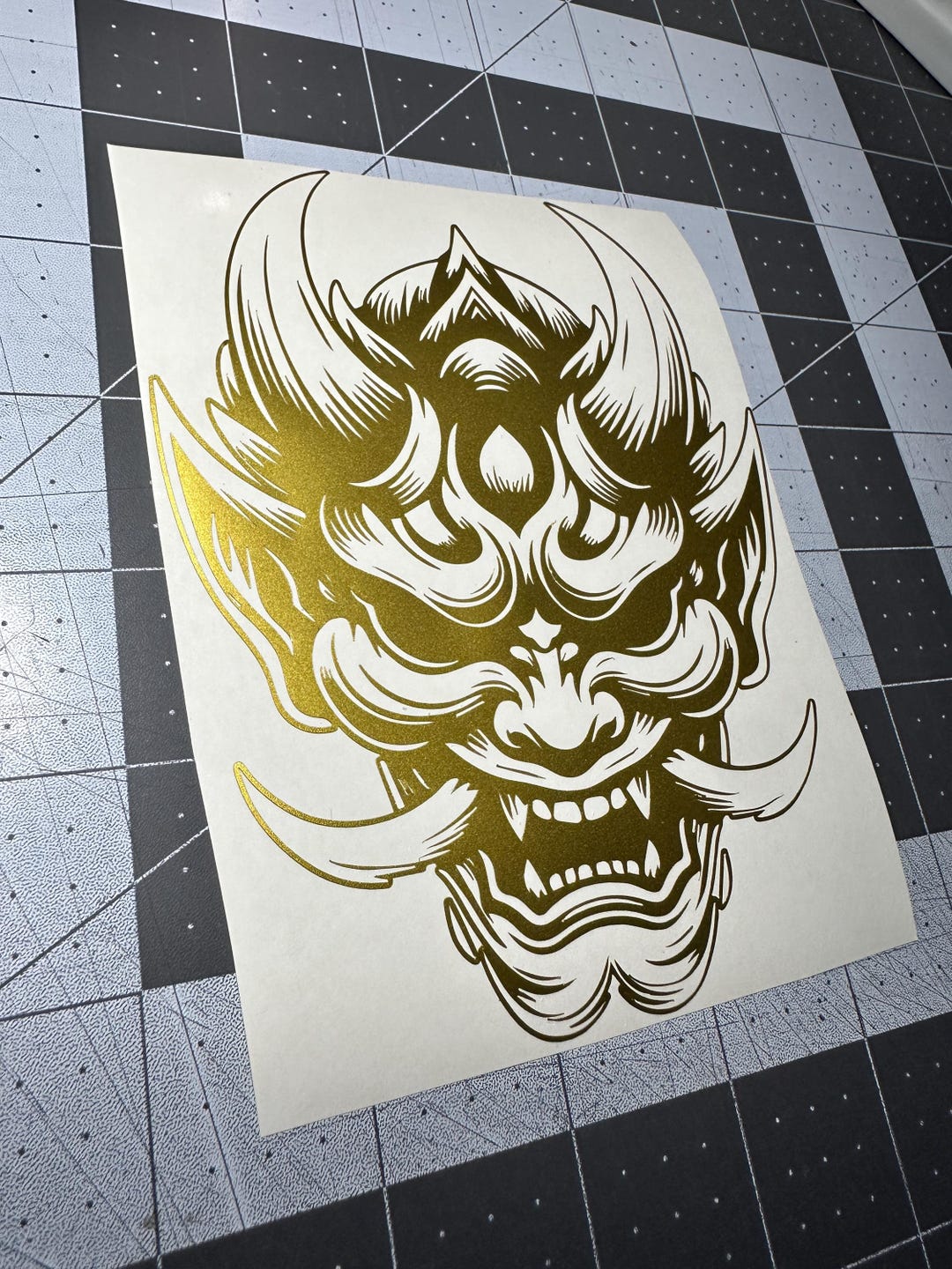 Japanese Oni Mask Demon Decal Sticker- Demon Style 1- Japanese- Oni ...