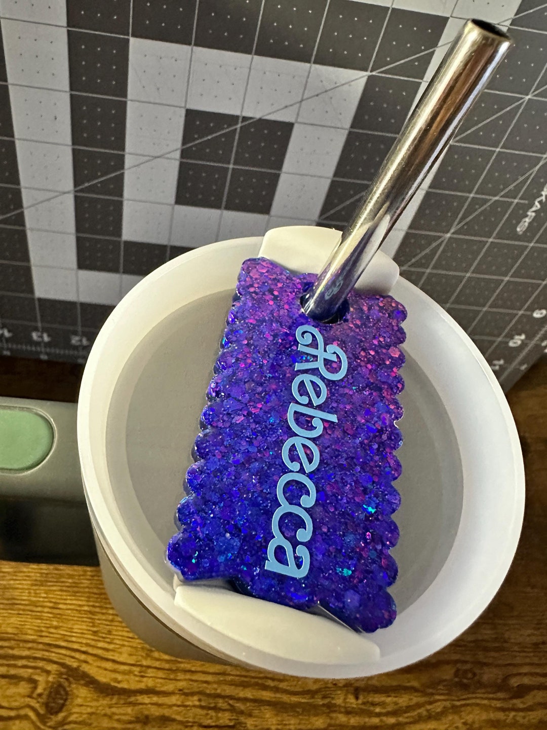 Custom Glitter Tumbler Name Plate 20/30oz- Wavy - Stanley 20/30oz- Dub ...