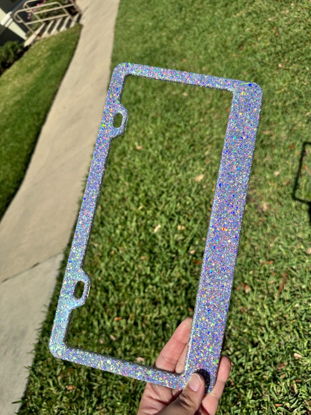 Custom Glitter Resin License Plate Frame: Personalized Car Accessory - Etsy
