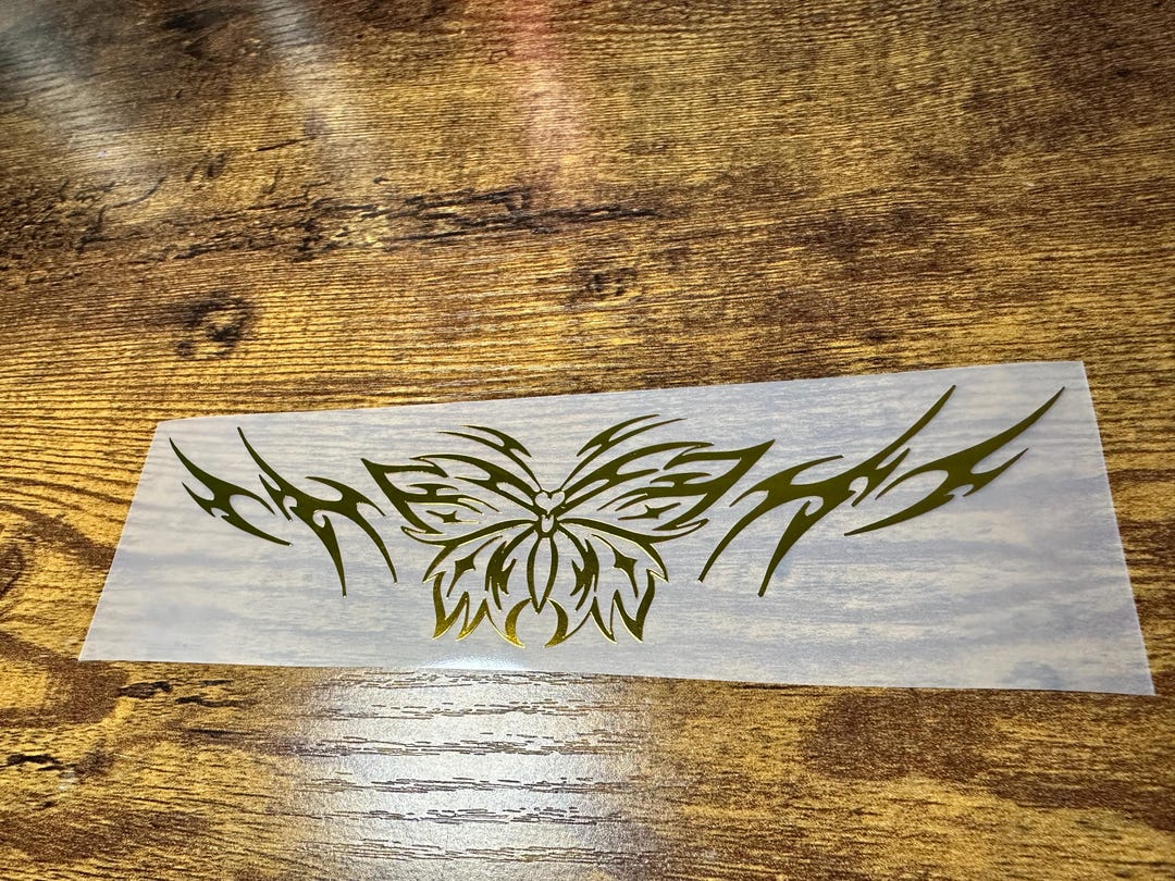 Car Tramp Stamp Butterfly # 2 Barbwire Decal Sticker- Car Window Laptop ...