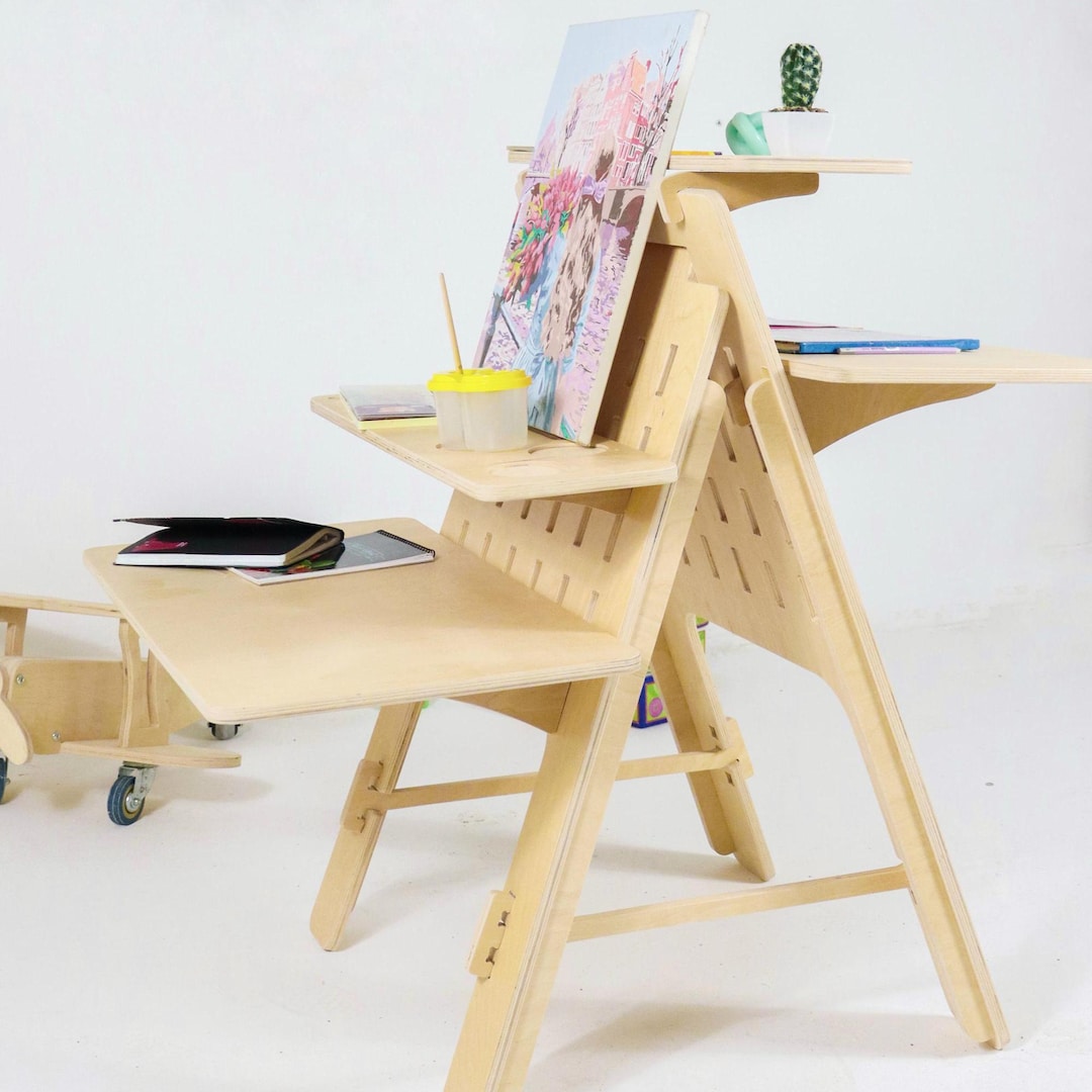 Folding Two-sided Table Studying Desk Christmas Gift Children Double ...
