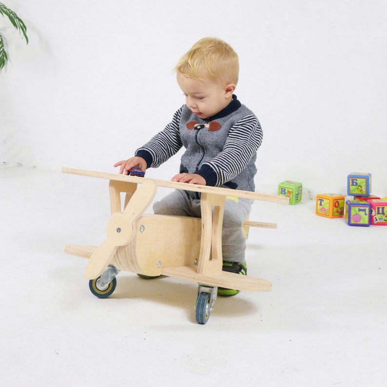 Children's Airplane for Games Toddler Wooden Custom Gift for Boys Ride ...