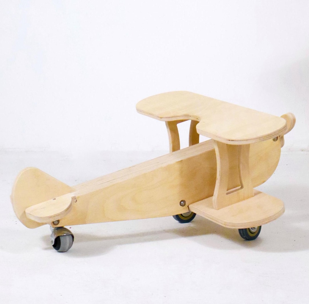 Children's Wooden Rideable Airplane for Games Ride on Toy Toddler ...