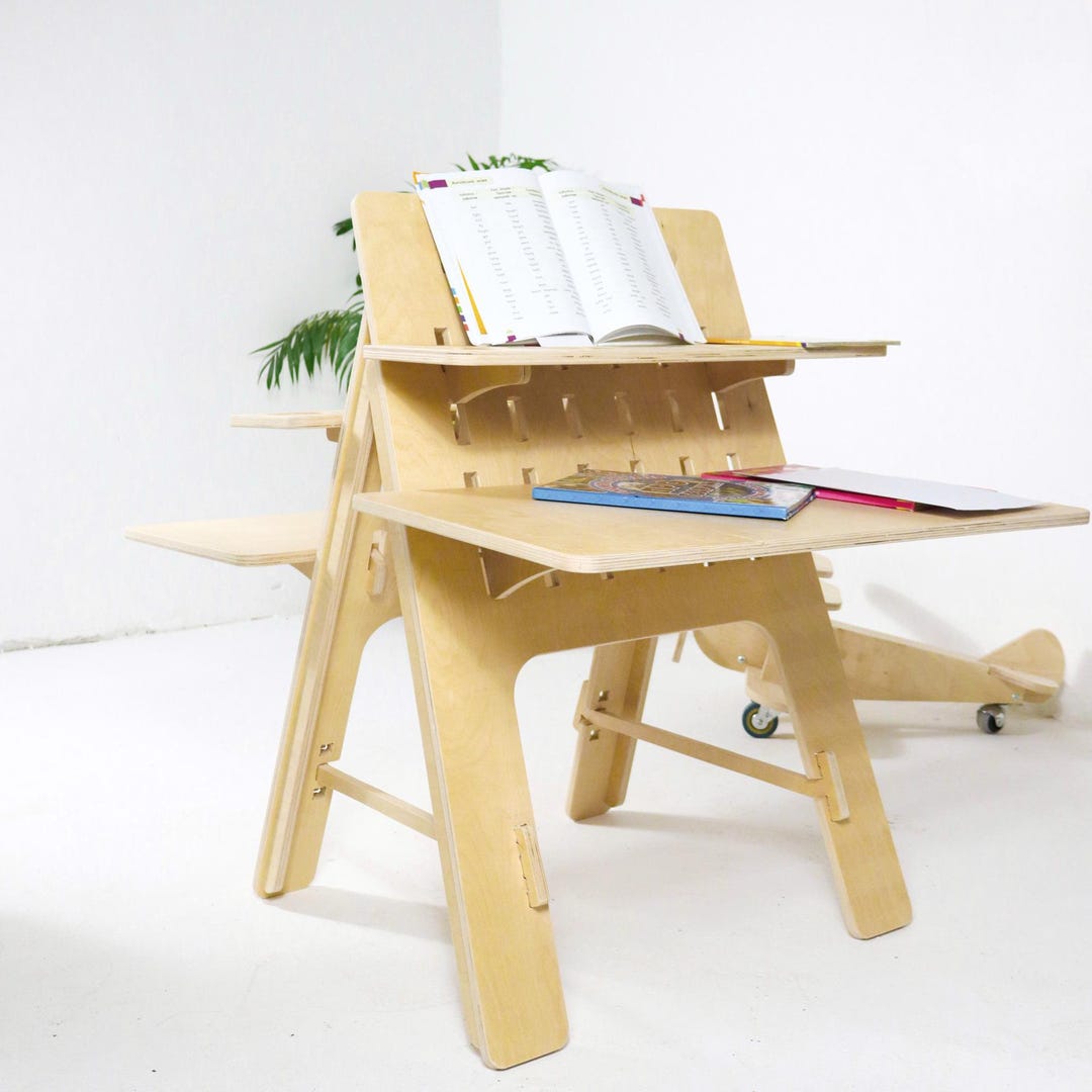 Folding Two-sided Table for Children Double Studying Desk Kids Easel ...
