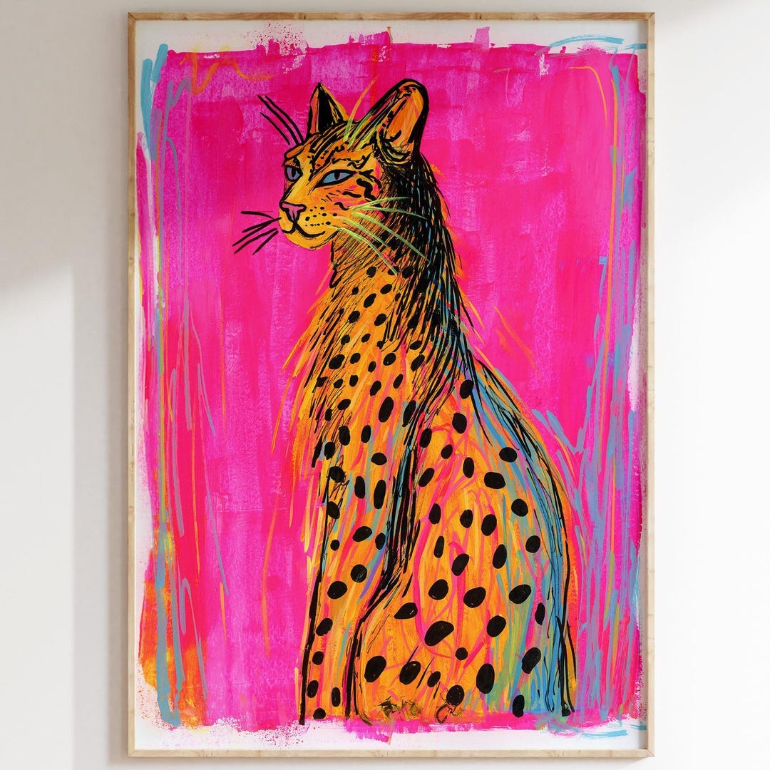 Cheetah Wall Art Print Whimsigoth Decor Weirdcore Affordable ...