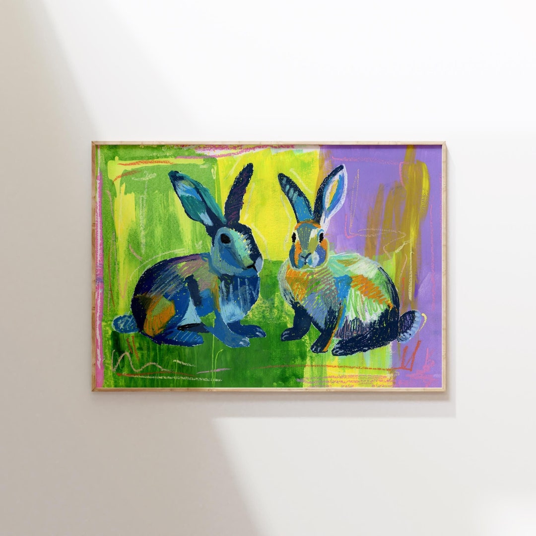 Matisse Style Rabbit Poster & Dopamine Print for Maximalist Wall Art ...