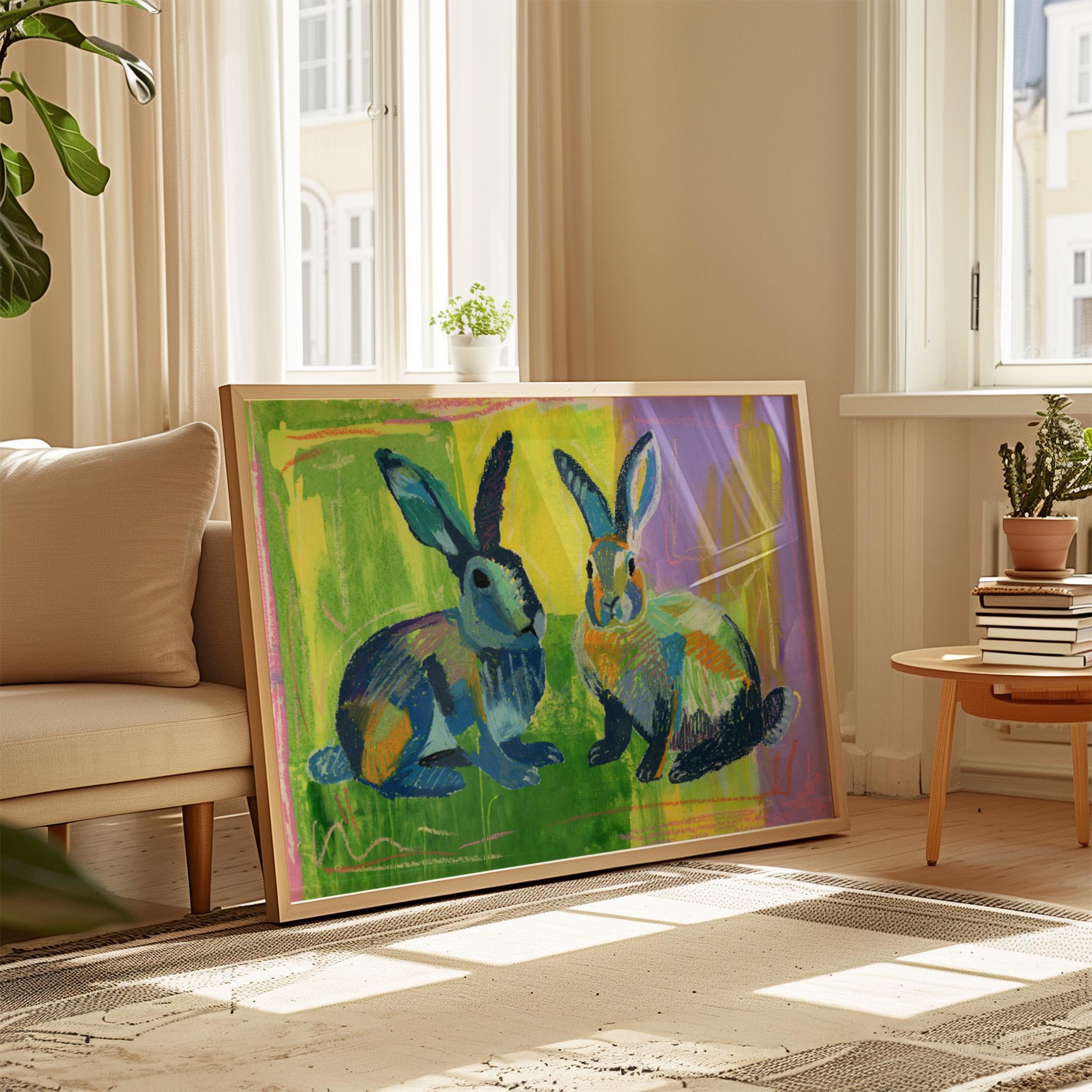 Matisse Style Rabbit Poster & Dopamine Print for Maximalist Wall Art ...