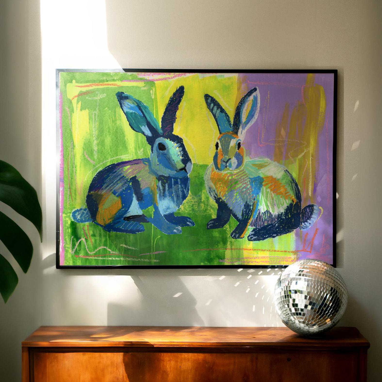 Matisse Style Rabbit Poster & Dopamine Print for Maximalist Wall Art ...