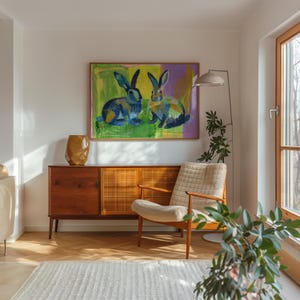 Matisse Style Rabbit Poster & Dopamine Print for Maximalist Wall Art ...