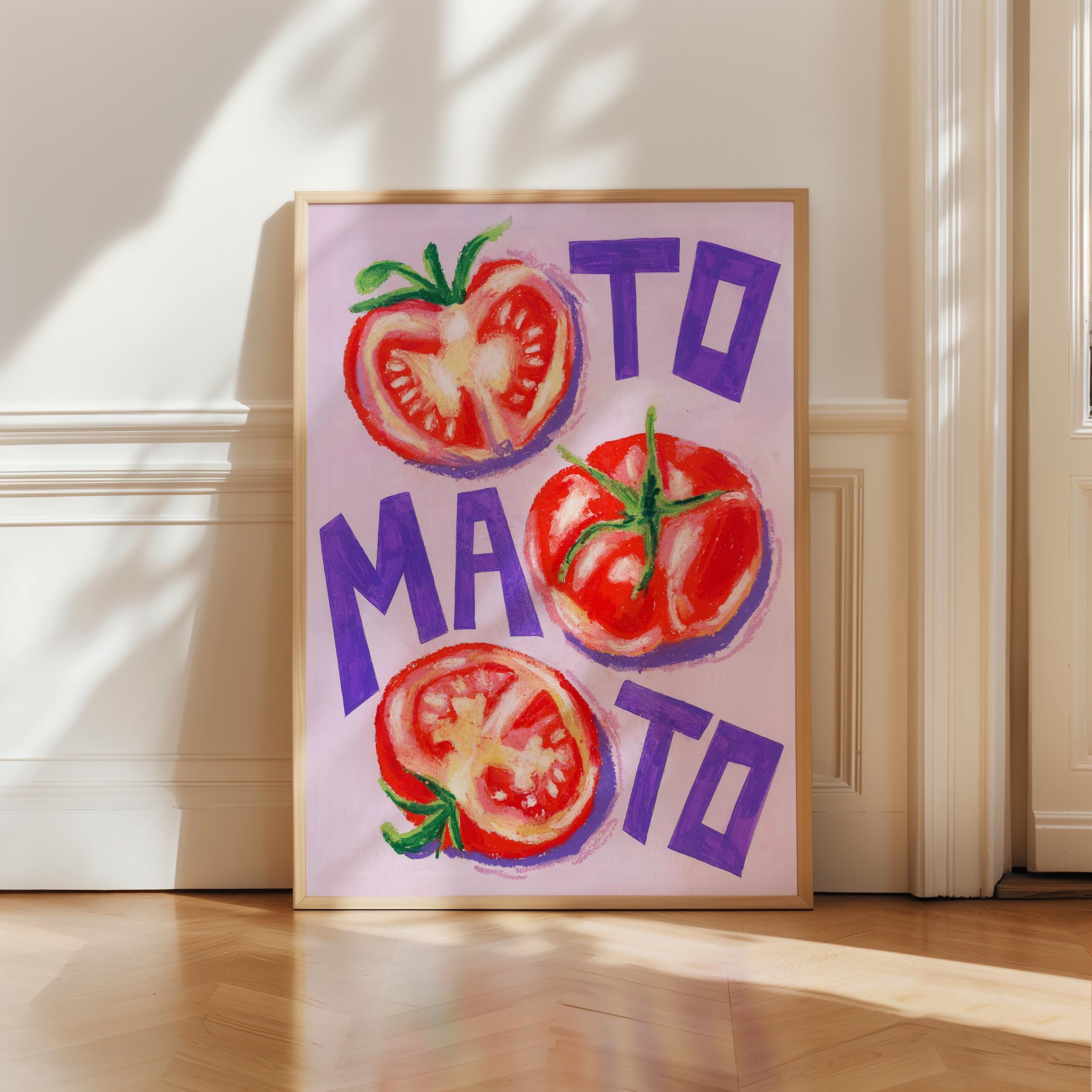 Retro Tomato Print Pop Art Aesthetic & Fruit Painting Wall Art ...