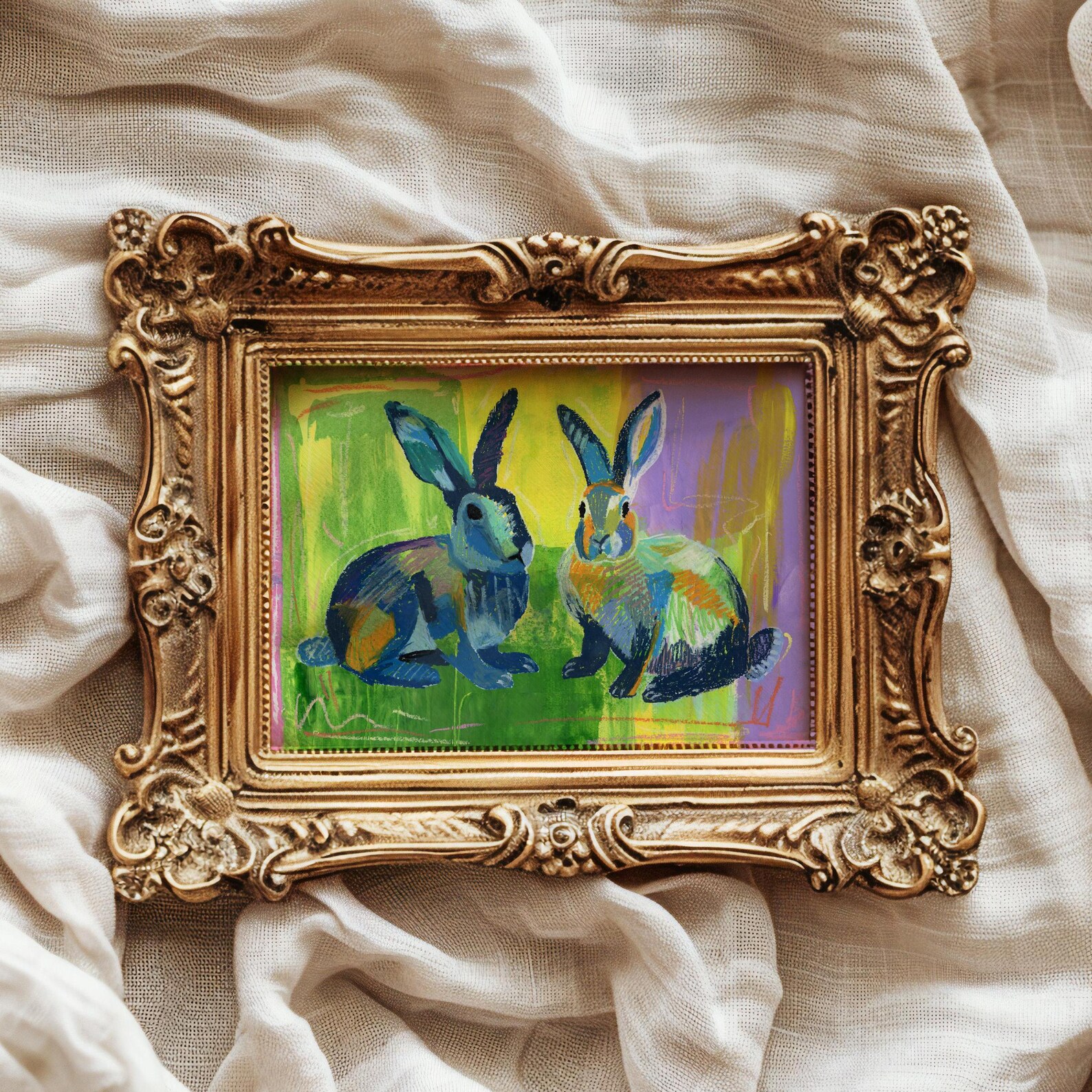Matisse Style Rabbit Poster & Dopamine Print for Maximalist Wall Art ...