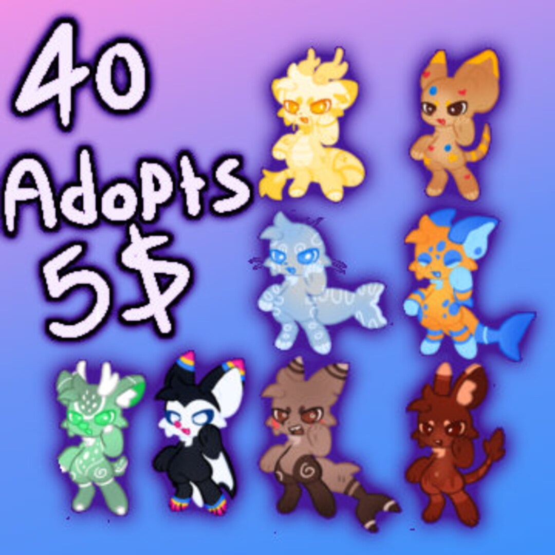 40 Chibi Furry Adopts Multiple Species Digital Download - Etsy