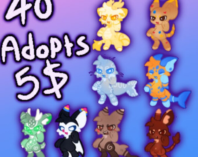 40 Chibi Furry Adopts Multiple Species Digital Download - Etsy