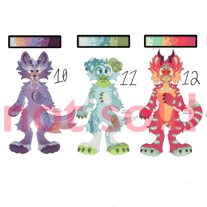 Multi-species Anthro Furry Adoptables - Etsy