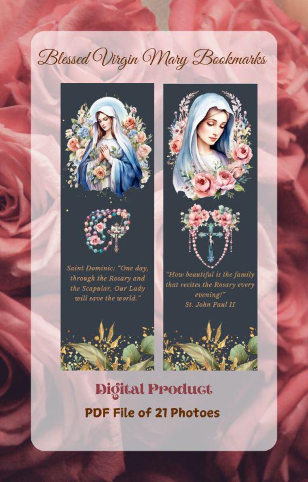 Downloadable Blessed Virgin Mary Bookmarks | Catholic Bookmark ...