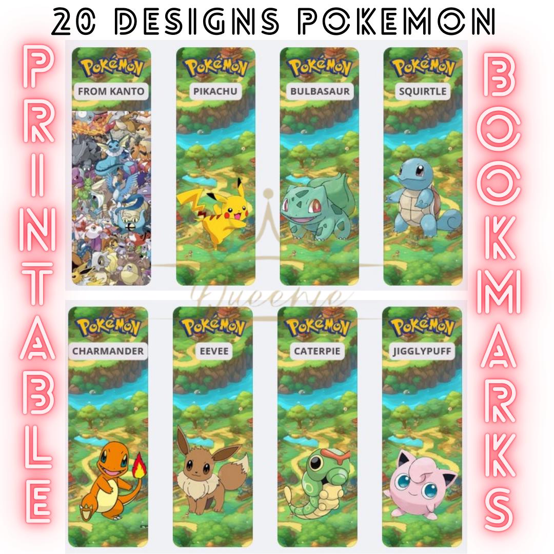 Printable Pokémon Series Bookmarks I Digital Pokémon Bookmarks I ...