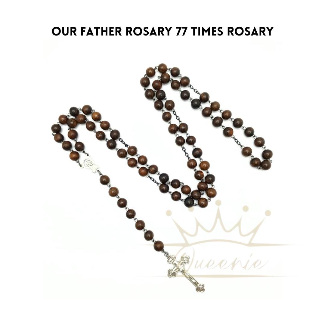 Our Father Rosary 77 Times Rosary Necklace Gaharu Beads /handmade ...