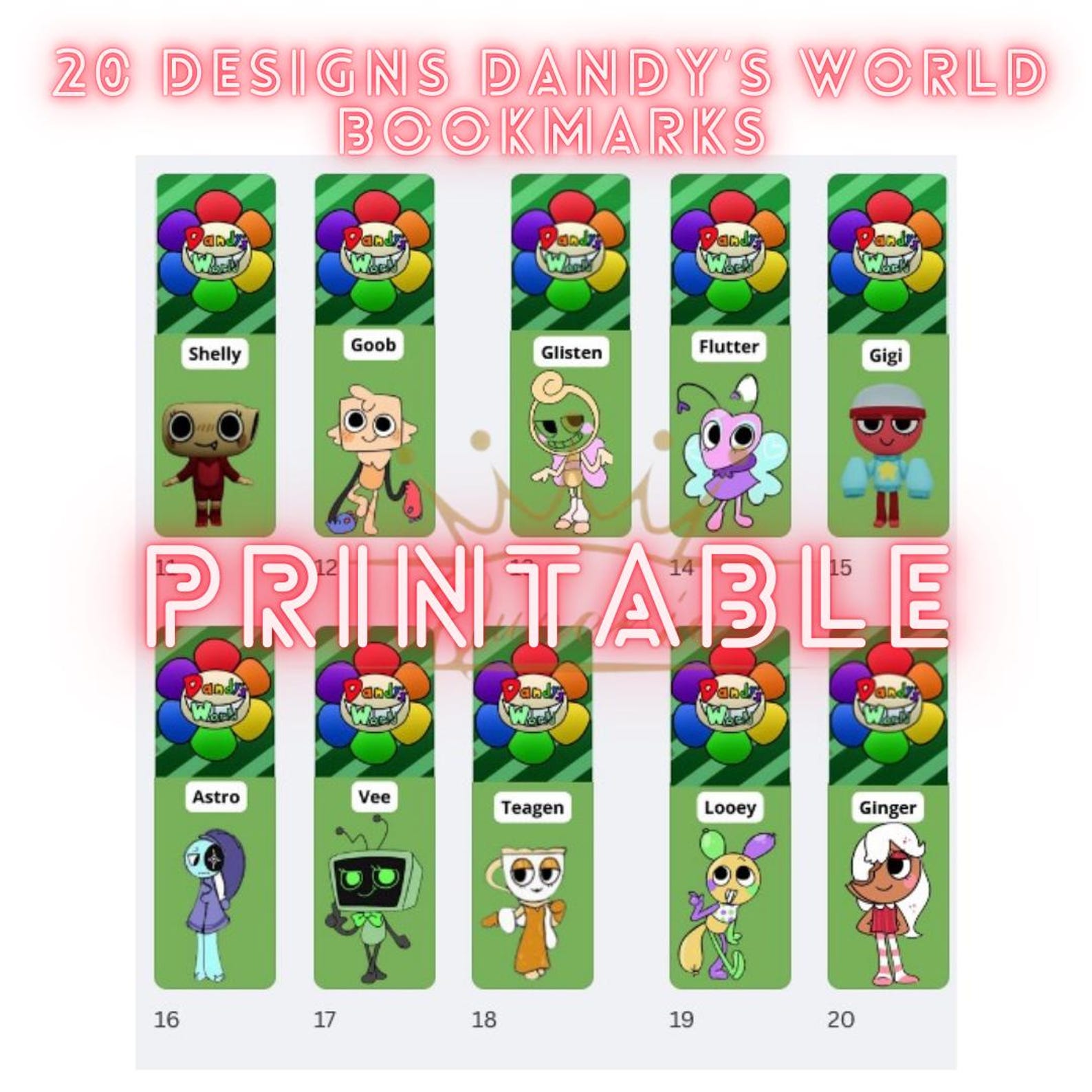 Downloadable Dandy's World Bookmarks I Printable Dandy's World ...