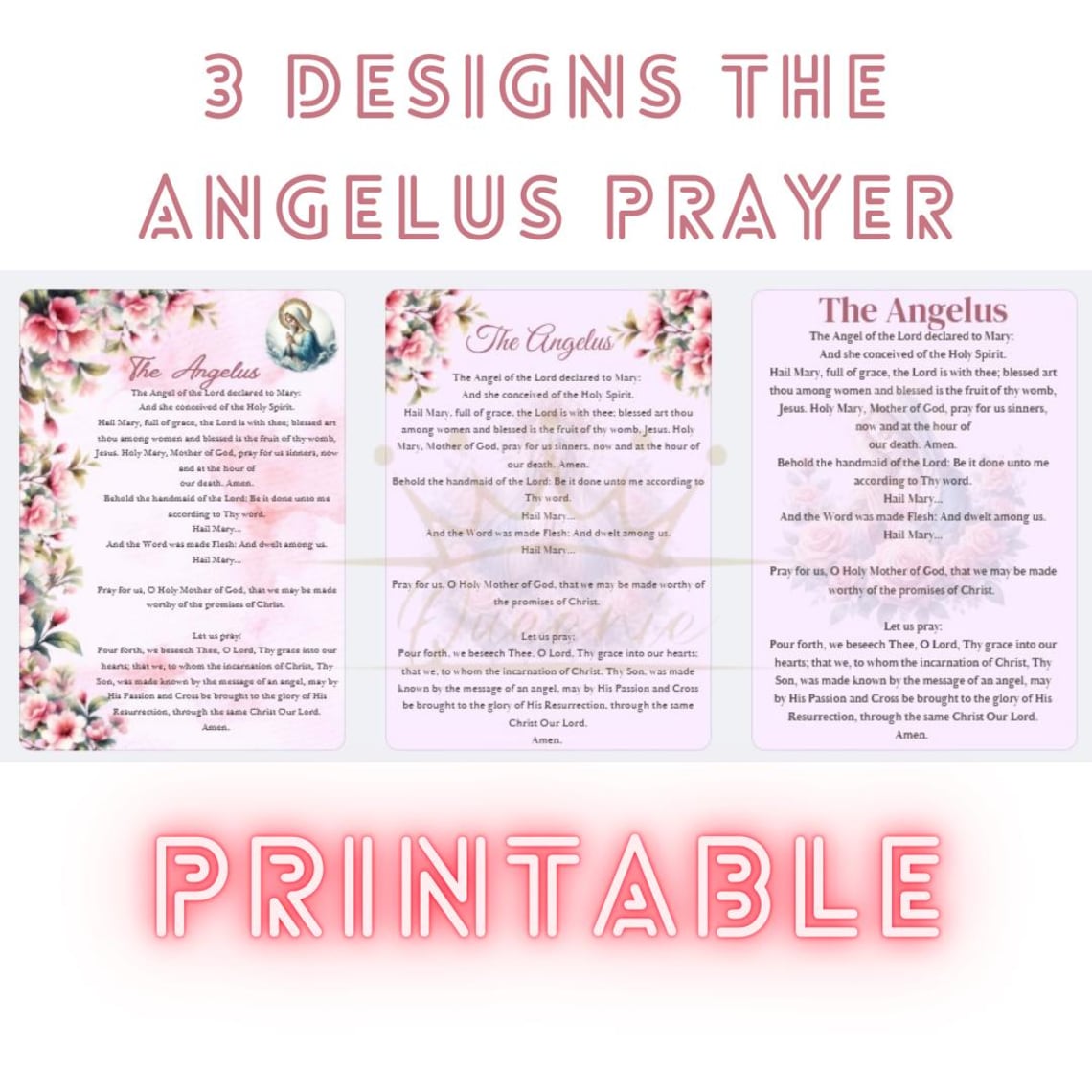 Printable the Angelus Prayer I Downloadable the Angelus Prayer I ...
