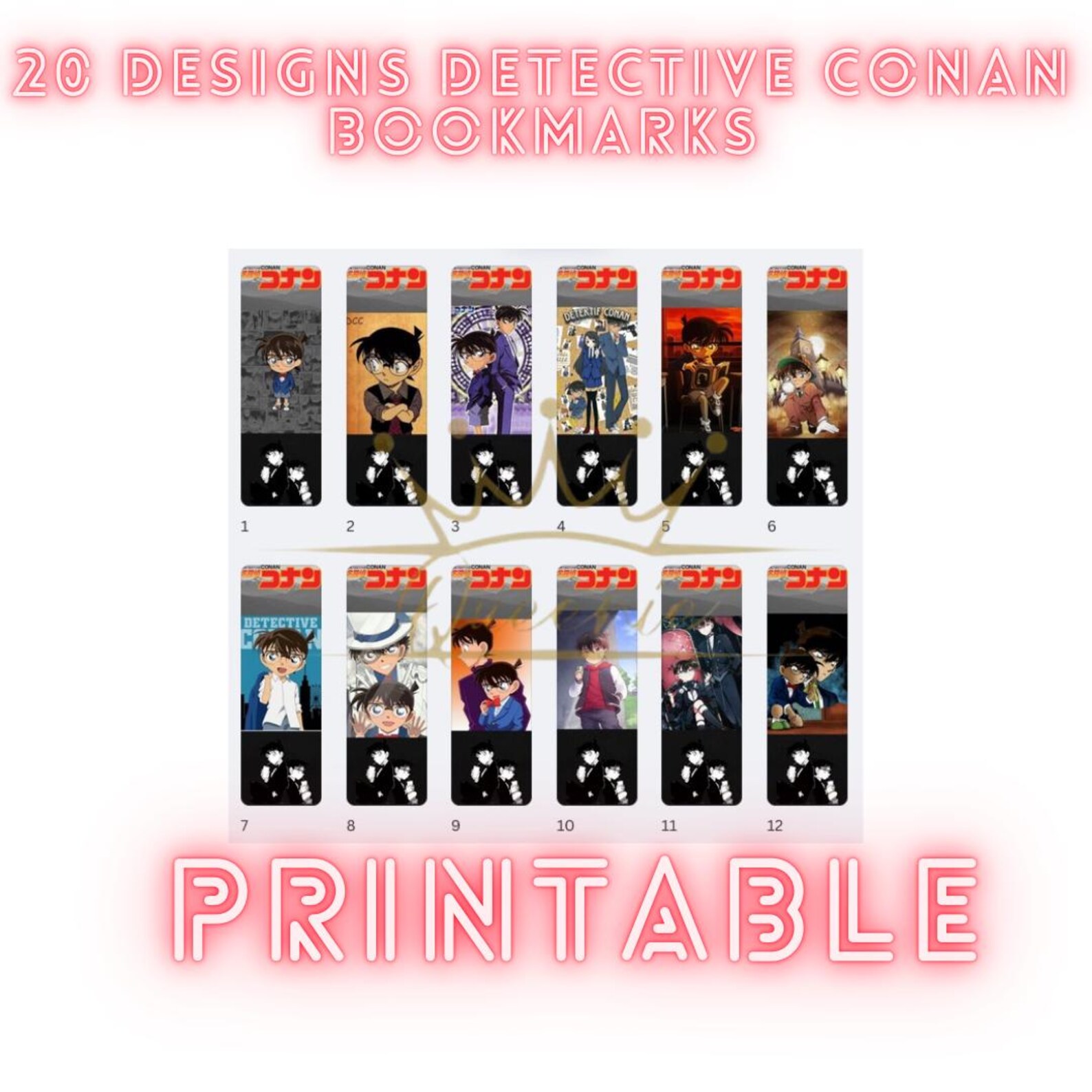 Printable Conan Bookmarks I Digital Detective Conan Bookmarks I ...