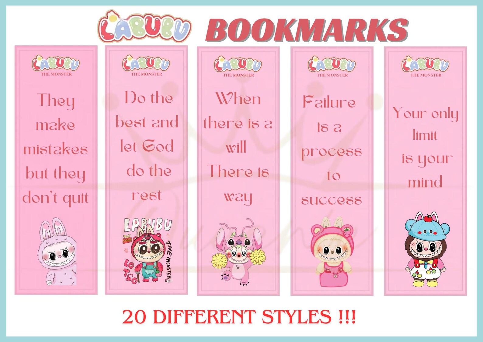 Printable Labubu Bookmark I Digital Labubu Bookmark I Downloadable ...