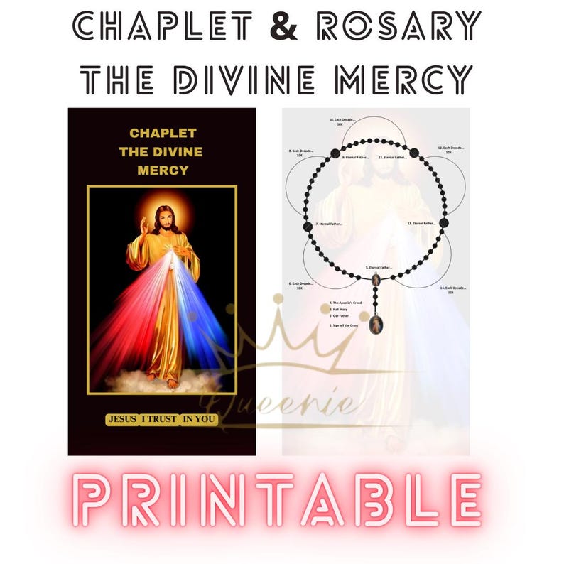 Printable the Divine Mercy Chaplet Rosary Prayer I Printable Divine ...