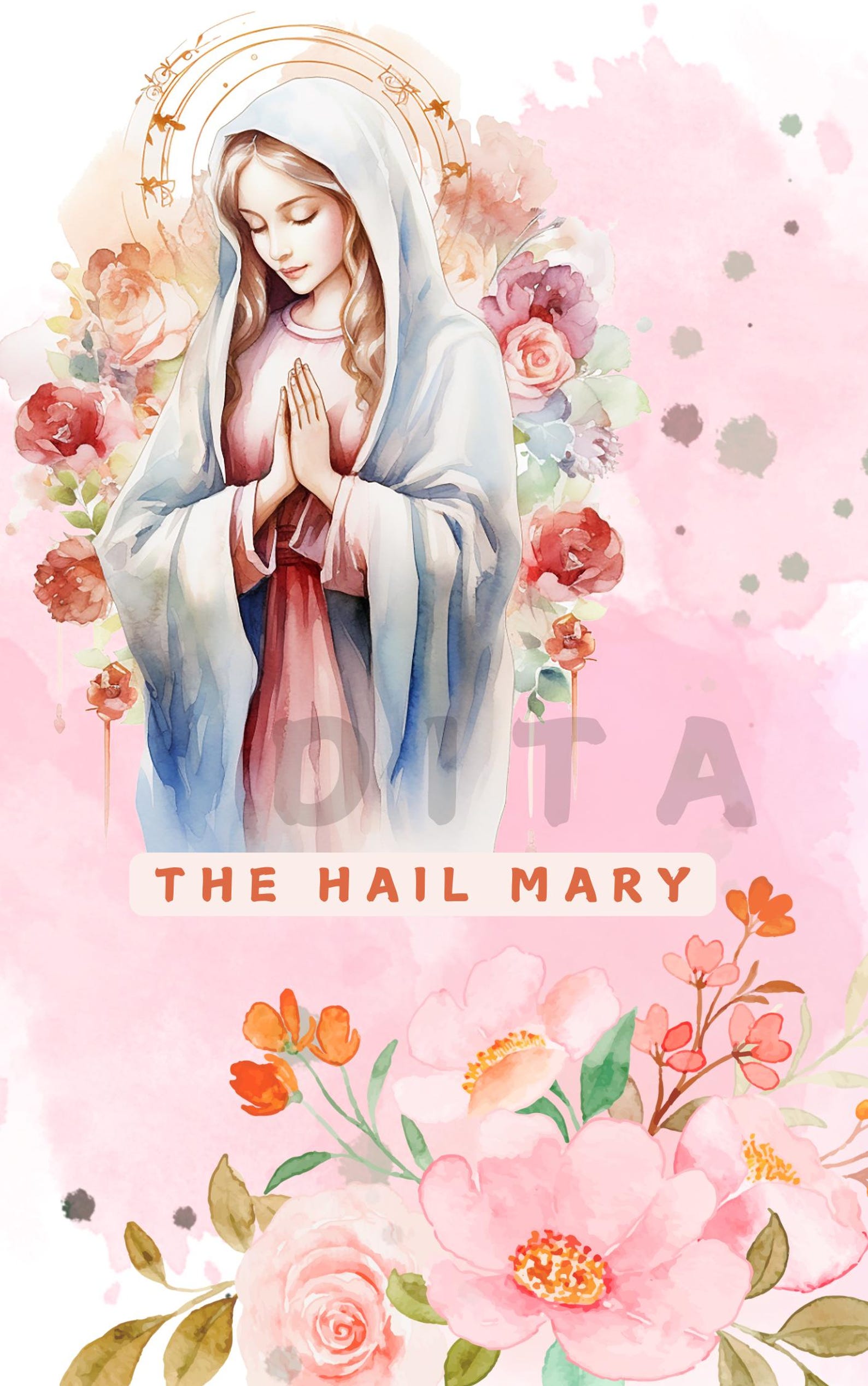 Printable Prayer Card I Digital Download the Hail Mary Prayer I Hail ...