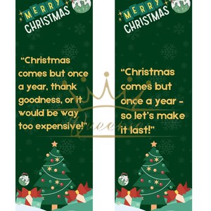 Printable Christmas Bookmarks I Digital Product Christmas Bookmarks I ...