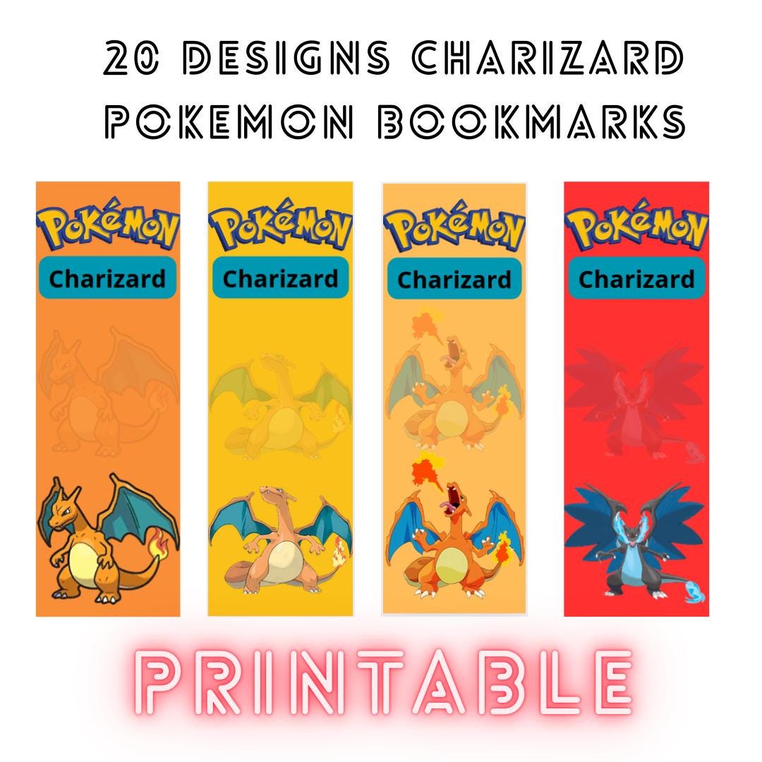 Printable 20 Designs Charizard Pokémon Bookmarks I Downloadable ...