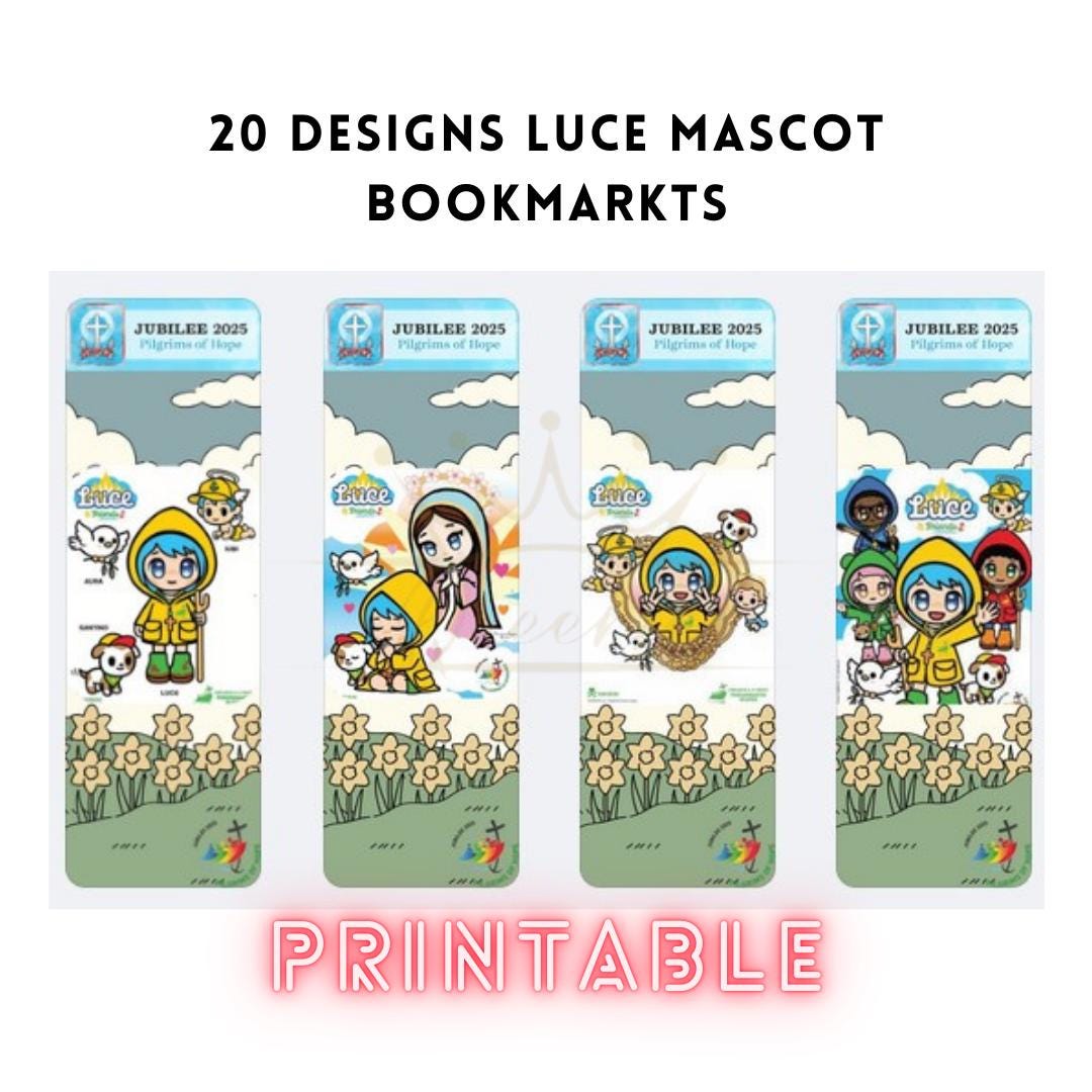 Luce Mascot of the Catholic Church's 2025 Jubilee Bookmarks I Printable ...