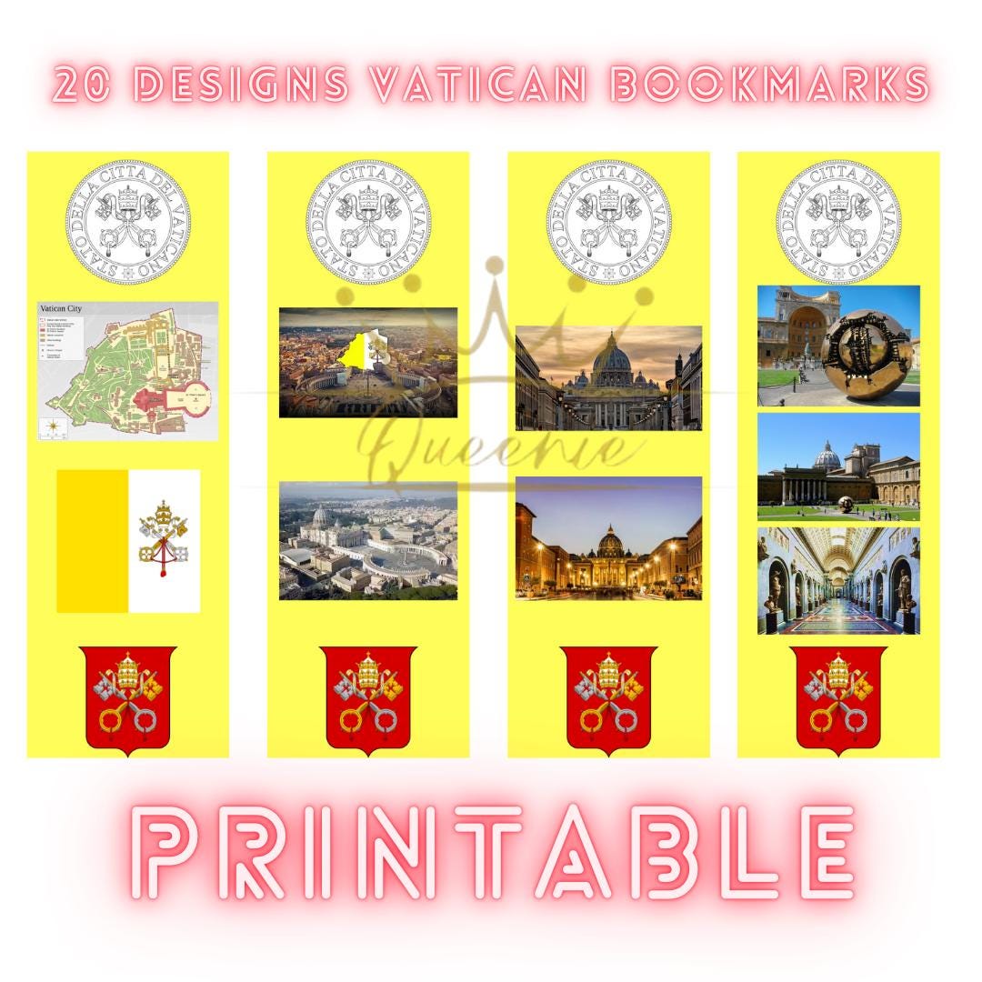 Printable Vatican Rome Catholic Bookmark I Digital Christianity ...
