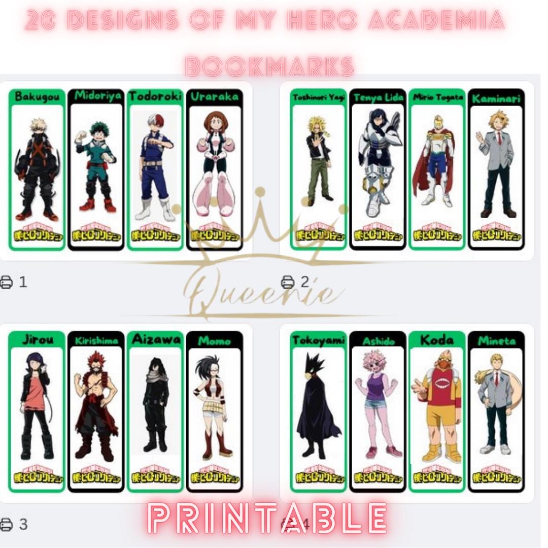 Printable My Hero Academia Bookmarks I Bakugou Booktag I Downloadble ...
