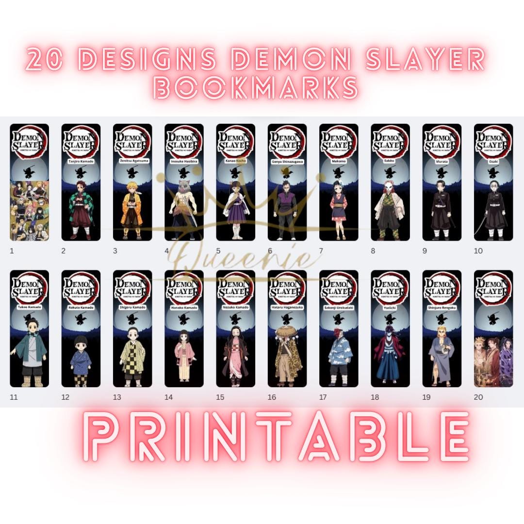 Printable Demon Slayer Bookmark I Digital Tanjiro Kamado Bookmark I ...