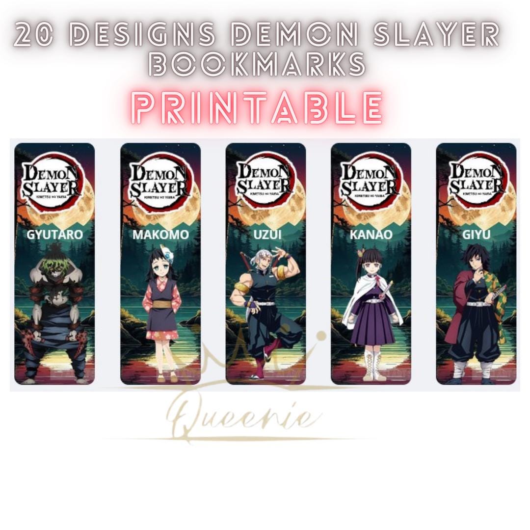 Printable Demon Slayer Bookmarks I Digital Demon Slayer Bookmarks I ...