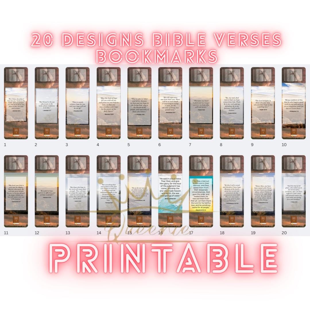 Printable Bible Verses About Hope Bookmarks I Downloadable Holy Bible ...