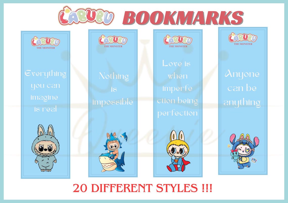 Printable Labubu Bookmark I Digital Labubu Bookmark I Downloadable ...