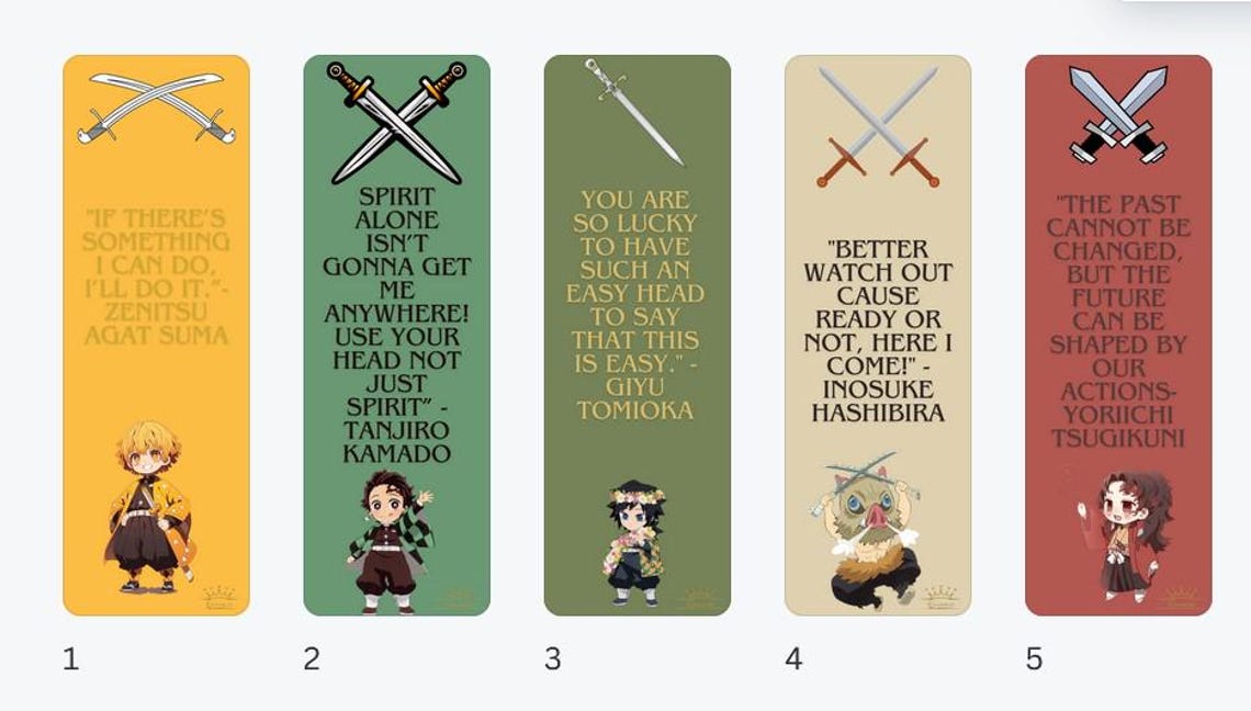 Printable Demon Slayer Bookmark I Digital Demon Slayer Bookmark I ...