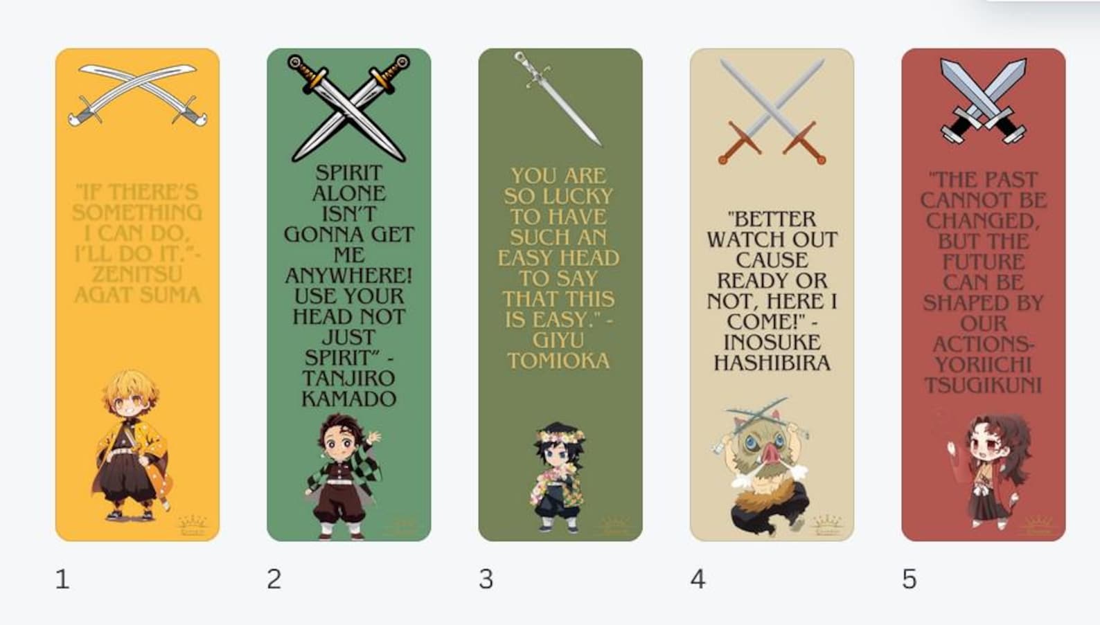 Printable Demon Slayer Bookmark I Digital Demon Slayer Bookmark I ...