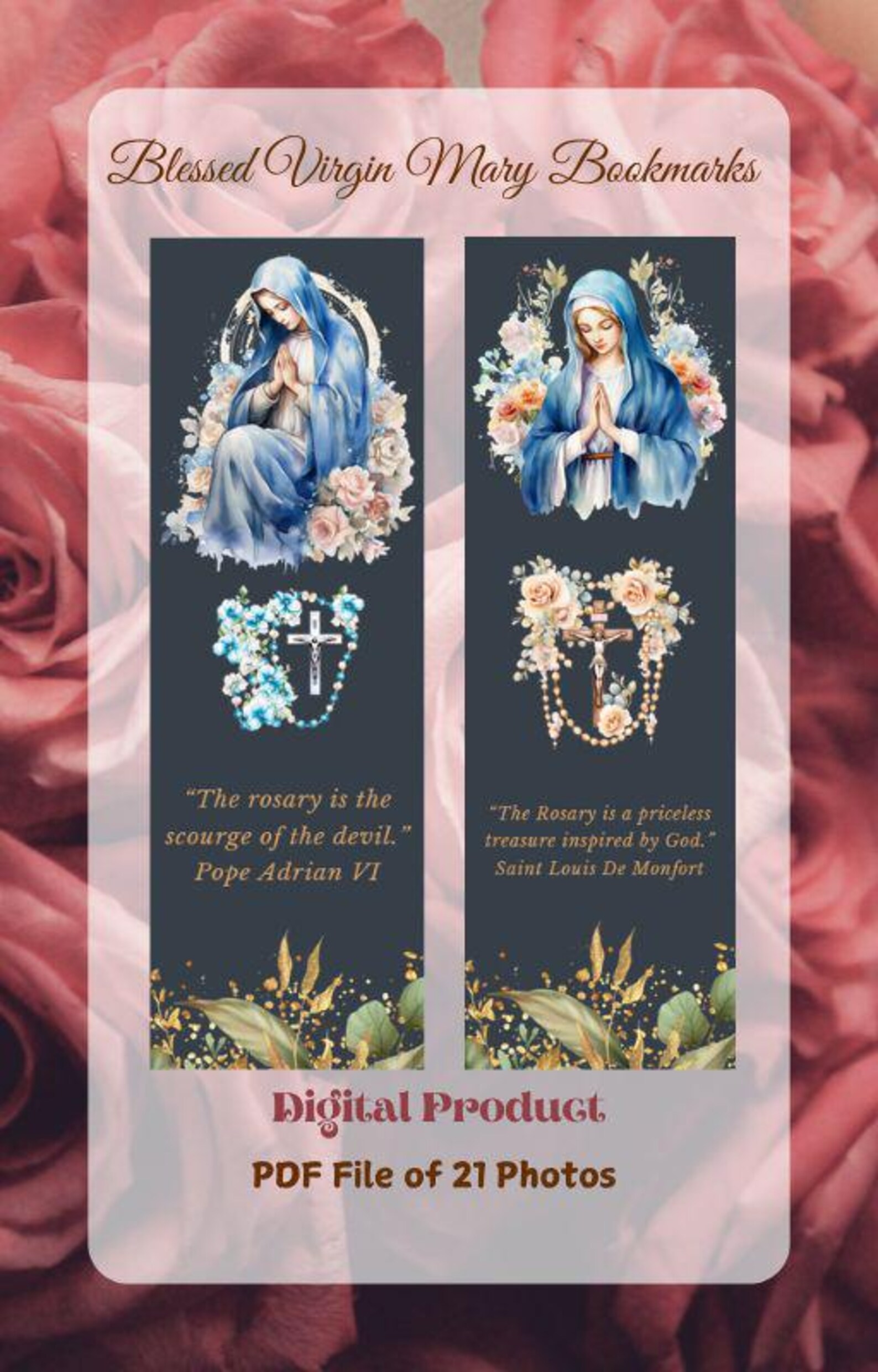 Downloadable Blessed Virgin Mary Bookmarks | Catholic Bookmark ...