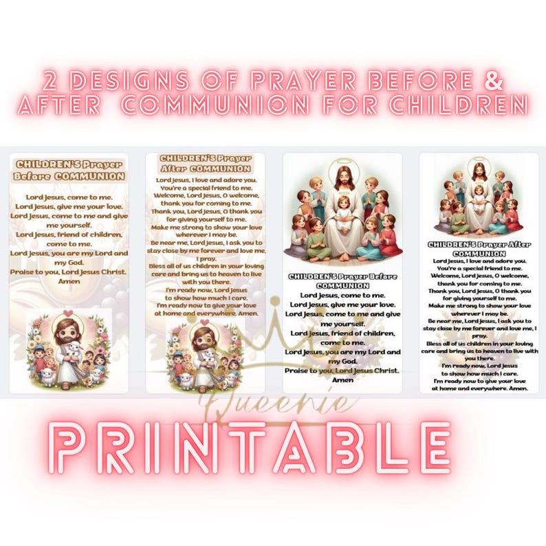 Printable Prayers Before & After Holy Communion for Children I Kids ...