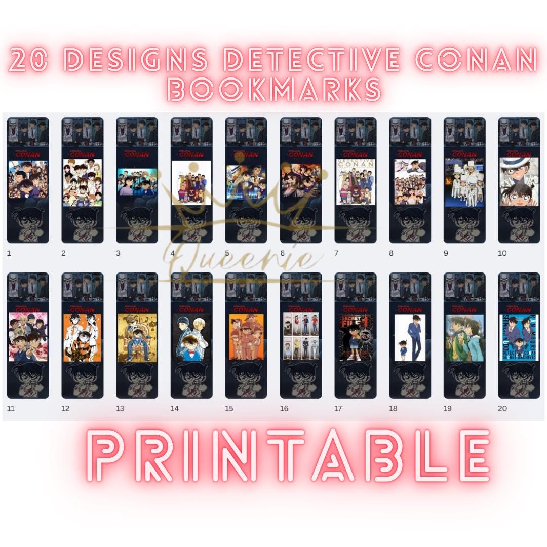 Printable Detective Conan Bookmark I Digital Detective Conan Bookmark I ...