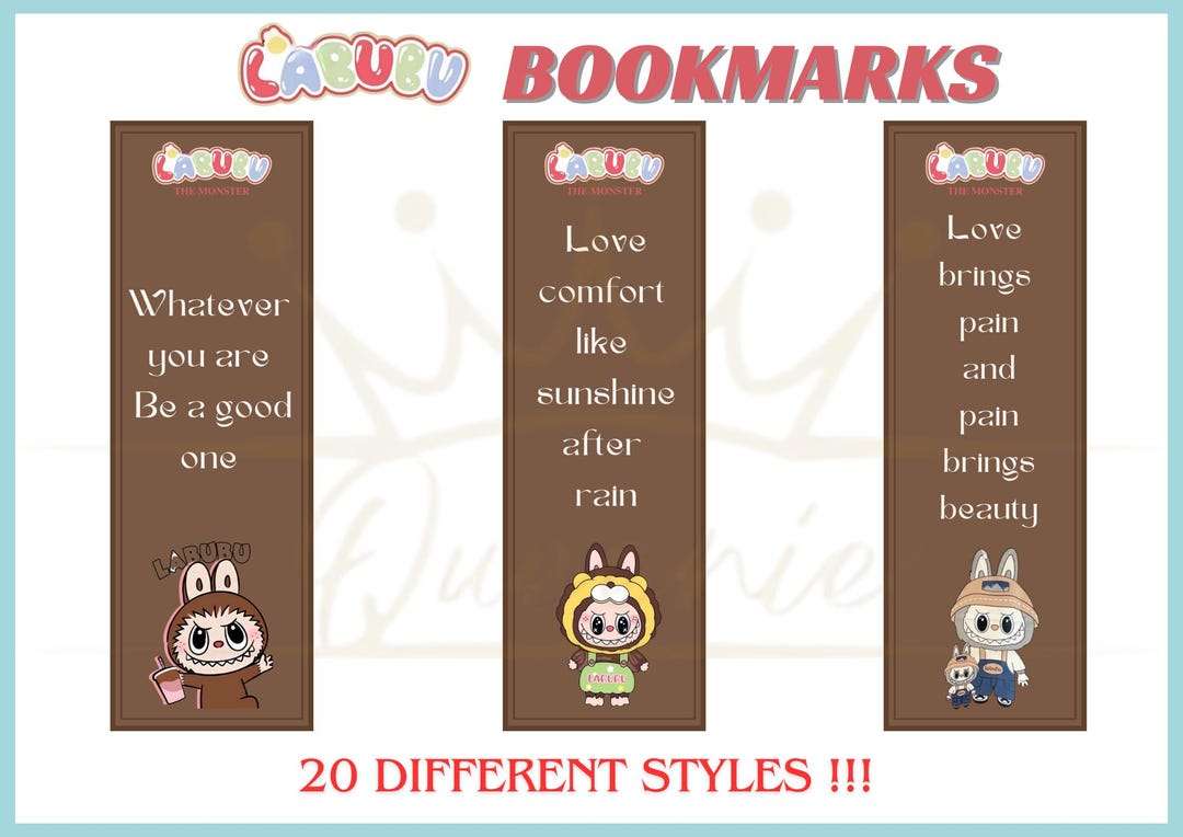 Printable Labubu Bookmark I Digital Labubu Bookmark I Downloadable ...