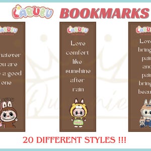 Printable Labubu Bookmark I Digital Labubu Bookmark I Downloadable ...