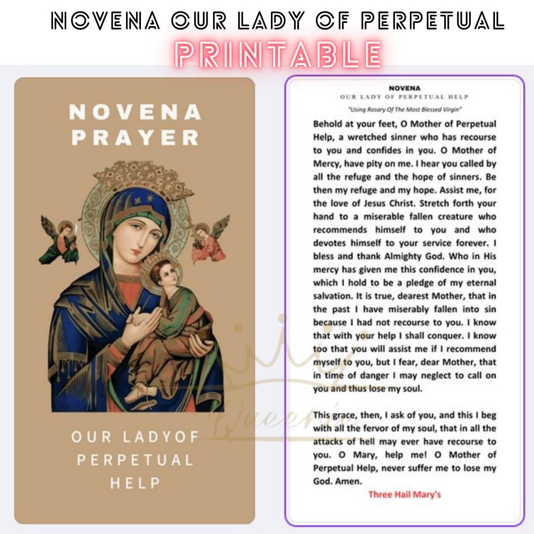 Printable Novena Prayer Our Lady of Perpetual Help I Digital Prayer ...
