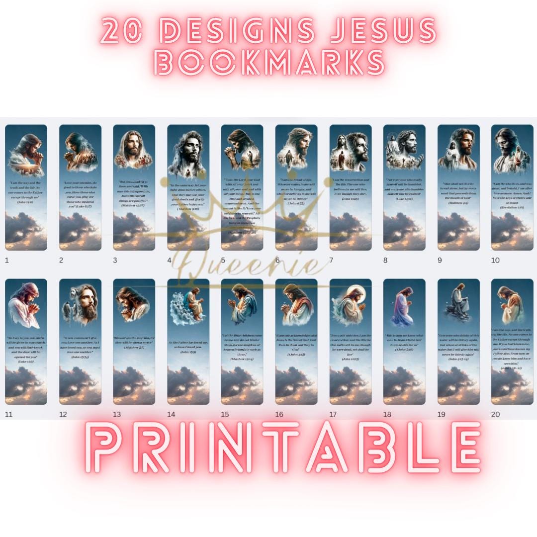 Digital Jesus Bookmarks I Printable Bible Verses Bookmarks I ...