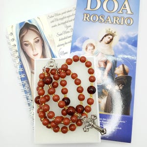 Ready Rosary + Small Notebook + Prayer Guide for Roman Catholic -brown ...