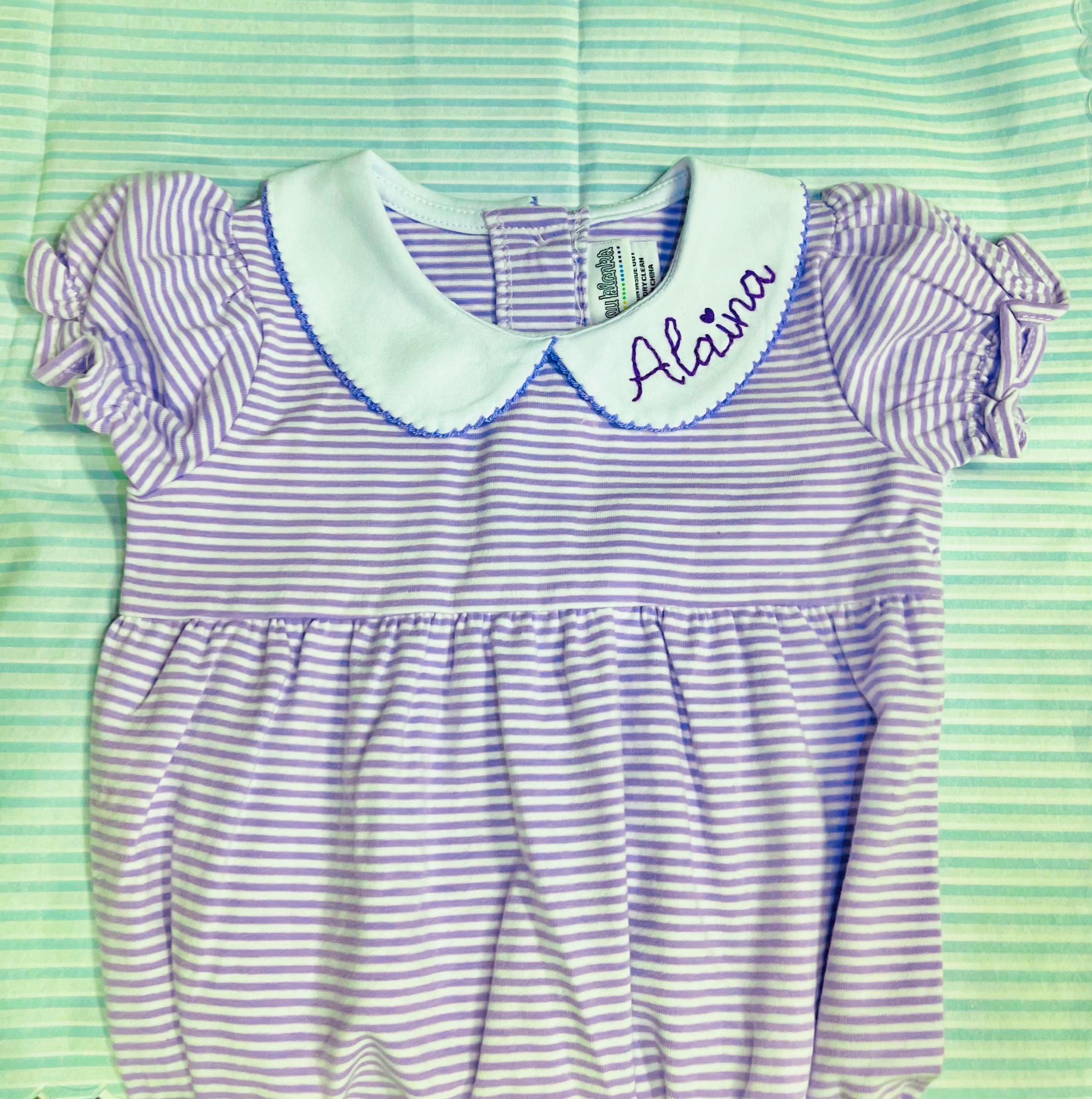 Hand Embroidered Peter Pan Collar Baby Dress, Personalized Name ...