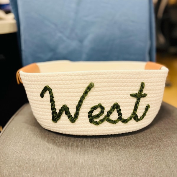 Embroidered Rope Baskets - Etsy