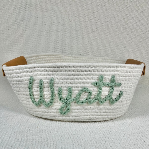 Embroidered Rope Baskets - Etsy