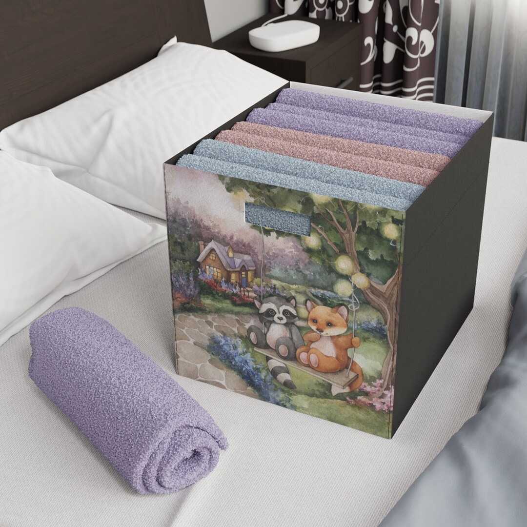 Felt Storage Box Cute Baby Racoon and Foxy - Etsy